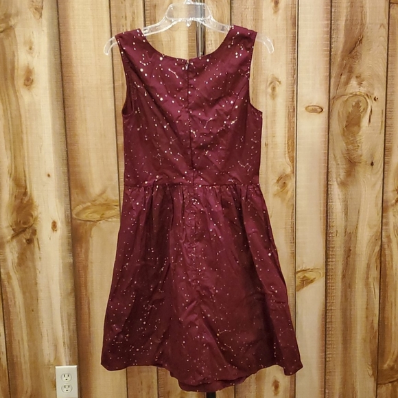Modcloth | Dresses | Modcloth Burgundy Gold Heart Solar System Dress ...